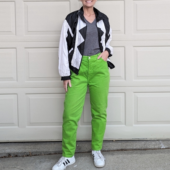 Vintage | Jeans | Vintage 98s Lime Green Jeans High Waist M | Poshmark